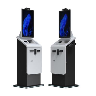 China 27 32 Inch Self Service Touch Screen Payment Kiosk Machine Cash Recycler Redemption Card Reader Dispenser Ticket Printer Kiosk for sale