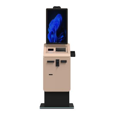 China Airport Hotel Self Service Passport Reader Cash Dispenser Ticket Credit Card Payment Kiosk Currency Exchange Kiosk Machine for sale