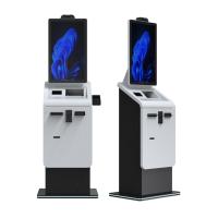 China 27 32 Inch Android Touch Screen Self Service Terminal Payment Kiosks with A4 Printer QR Code Scanner Currency Exchange Machine for sale