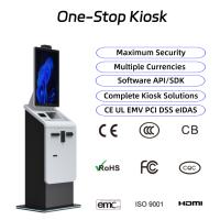 China Touch Screen Self Service Payment Kiosk Bill Ticket A4 Printer Scanner Card Dispenser Cash Recycler Kiosk Terminal for sale