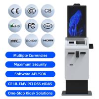 China Customized Self Service Currency Exchange Cash Coin Payment Kiosk QR Barcode Scanner A4 Receipt Printer SDK CE FCC Certification for sale