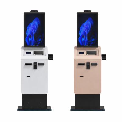 China Self Service Checkout Payment Kiosk Currency Exchange Cash Coin Recycler Capacitive Touch Screen SDK Enabled Floor Standing for sale