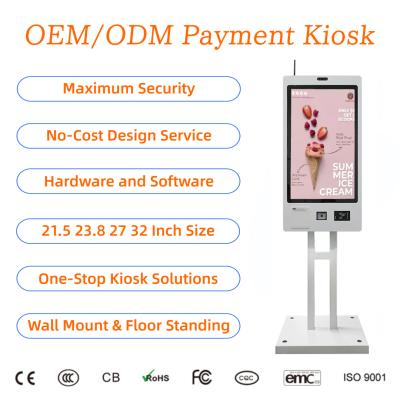 China 21.5/27/32 Inch POS Touch Screen Self Checkout Machine Payment Terminal Fast Food Self Ordering Kiosk for Restaurant for sale