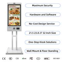 China 21.5 27 32 Inch Touch Screen Ordering Kiosk Cashless Restaurant Fast Food Wall Mount Self Service Order Payment Terminal Kiosk for sale