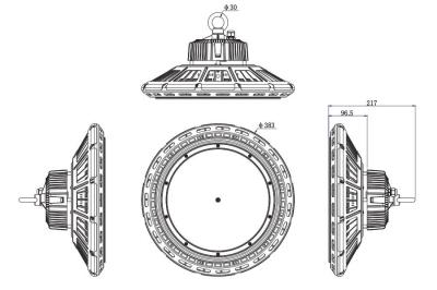 China Industrial 150W Led High Bay Lights Lamps RoHS 18000 Lumens Commercial Area for sale