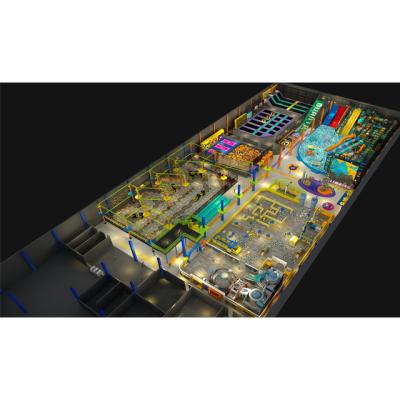 China Bettaplay Indoor Playground Customized Color Kids Sports Trampoline Park with Allowable Passenger Capacity 50 for sale