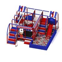 China 25-50 Kids Large Play Area Soft Indoor Playground with Jumping Area and Trampoline Park Equipment by Betta Play for sale
