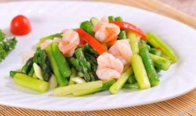 China ISO9001 Frozen Prepared Meals Shrimp And Asparagus Stir Fry for sale