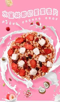 China Nutrient Crunchy Breakfast Cereal Fruits Granola Muesli With Freeze Dried Peach for sale
