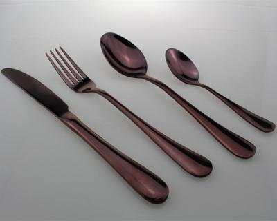 China Newto coffee color dinnerware/copper flatware/colorful cutlery for sale