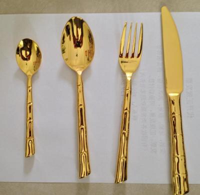 China Newto Stainless steel bamboo cutlery/gold flatware/wedding cutlery for sale
