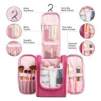 China Handle Large Capacity Travel Cosmetic Bag Fashionable PU Leather Makeup Bag for sale