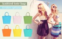 China Fashion Vintage Hand Knitting Polyester Colorful Thread Crochet Beach Bag for sale