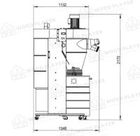 China Industrial Wood Dust Collector 2860m3/h 3x100mm Holes 3000W Cyclone Extractor for sale