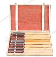 China 8pcs 155mm Wooden Turning Tools Set Carbon Steel Blade Glass Tree Handle for sale