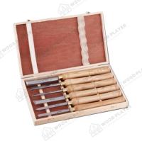 China Chrome Vanadium Steel Wood Turning Chisels Set 6Pcs 255mm Woodworking Carving Tools for sale