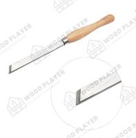 China WOODPLAVER 19mm Hardwood Turning Skew Chisel M2 High Speed Steel 345mm Total Length for sale