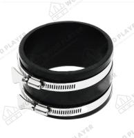 China Woodworking Machine Flexible Rubber Cuff 70mm Length 100mm Diameter with 2 Self Locking Clamps for sale