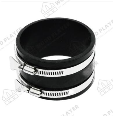 China Woodworking Machine Flexible Rubber Cuff 70mm Length 100mm Diameter with 2 Self Locking Clamps for sale