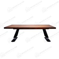 China Wrought Iron Crossed Steel Patio Table Legs Wood Grain 60mm Bottom Diameter for Dining Table for sale