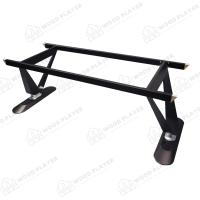 China Wrought Iron Crossed Steel Patio Table Legs Wood Grain 60mm Bottom Diameter for Dining Table for sale