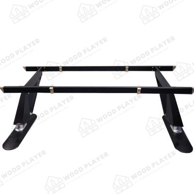China Wrought Iron Crossed Steel Patio Table Legs Wood Grain 60mm Bottom Diameter for Dining Table for sale