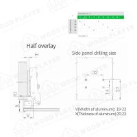 China CE 19-22mm Width Cabinet Concealed Hinges Soft Close Hydraulic Hinge for Aluminum Frame Door for sale
