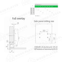 China CE 19-22mm Width Cabinet Concealed Hinges Soft Close Hydraulic Hinge for Aluminum Frame Door for sale