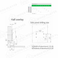 China 22-28mm Thick Aluminum Frame Soft Close Hydraulic Hinge 100 Degree Clip-on Cabinet Hinge for sale