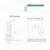 China 22-28mm Thick Aluminum Frame Soft Close Hydraulic Hinge 100 Degree Clip-on Cabinet Hinge for sale