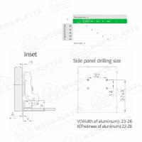 China 22-28mm Thick Aluminum Frame Soft Close Hydraulic Hinge 100 Degree Clip-on Cabinet Hinge for sale
