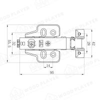 China 22-28mm Thick Aluminum Frame Soft Close Hydraulic Hinge 100 Degree Clip-on Cabinet Hinge for sale