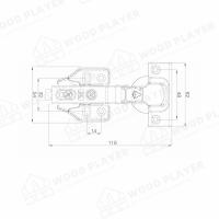 China Clip-on Hydraulic Hinge Soft Close Hidden Door Gate Brass Aluminium Steel 35mm Cup 100° Opening for sale