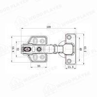 China K3 Series Clip-on Hydraulic Hinge 35mm Cup Soft Close for Kitchen Drawer Cabinet for sale