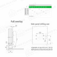 China 4 Hole Plate Hydraulic Hinge Half Overlay Soft Close Cabinet Hardware 35mm Cup for sale