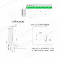 China 4 Hole Plate Hydraulic Hinge Half Overlay Soft Close Cabinet Hardware 35mm Cup for sale