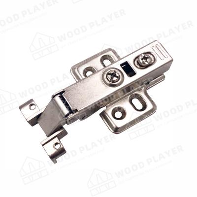 China 4 Hole Plate Hydraulic Hinge Half Overlay Soft Close Cabinet Hardware 35mm Cup for sale