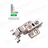 China 4 Hole Plate Hydraulic Hinge Half Overlay Soft Close Cabinet Hardware 35mm Cup for sale