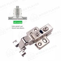 China 4 Hole Plate Hydraulic Hinge Half Overlay Soft Close Cabinet Hardware 35mm Cup for sale