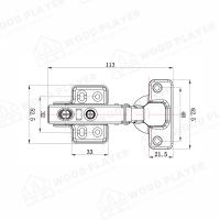 China 100 Degree Grade 3 Cabinet Door Hydraulic Hinge Soft Close Clip On Concealed 35mm Cup 1.2mm Arm for sale