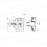 China 35mm Clip On Cabinet Hinge Full Overlay Soft Close 100 Degree Hydraulic Damping for sale
