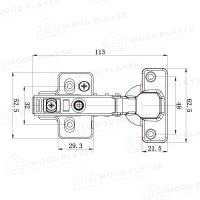 China Clip-on Hydraulic Hinge 35mm Cup 1.2mm Arm Soft Close Cabinet Door Hinge for 15-24mm Door for sale