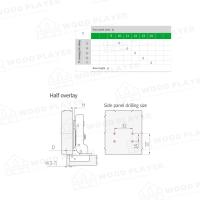 China WPFA-K6-2C Clip-on Hydraulic Hinge 3D Adjustable Soft Close for 16-28mm Cabinet Doors for sale