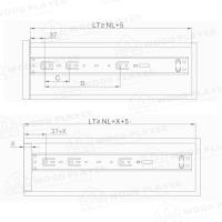 China 45mm Push Open Ball Bearing Slide for sale