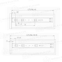 China WPFA-45mm 3-Fold Soft Ball Bearing Slide Concealed Soft Close Drawer Slide 35-45kg 250-600mm for sale