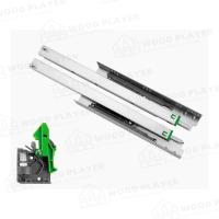 China 16mm Soft Close Drawer Slide 3-Fold Concealed Ball Bearing Full Extension 250-600mm for sale