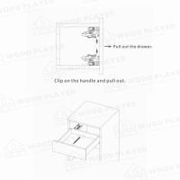 China WPFA- 19mmB 3-Fold concealed Drawer Slide  With Clip-on Handle Push Open Full Extension Concealed Slides3-Fold Concealed for sale