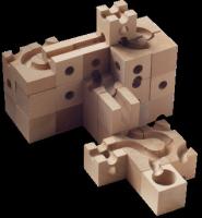 China Wooden Marble Track Building Blocks 49-Piece Set Original Pine Wood Educational Toy for Kids 4-12 Years for sale