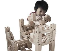 China Customized Logo 122PCS Wooden Puzzles Marble Run Wooden Blocks for sale