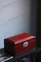China Red Sandalwood Sanded Wood Jewelry Box 40x23x19cm Hand Portable Case for sale